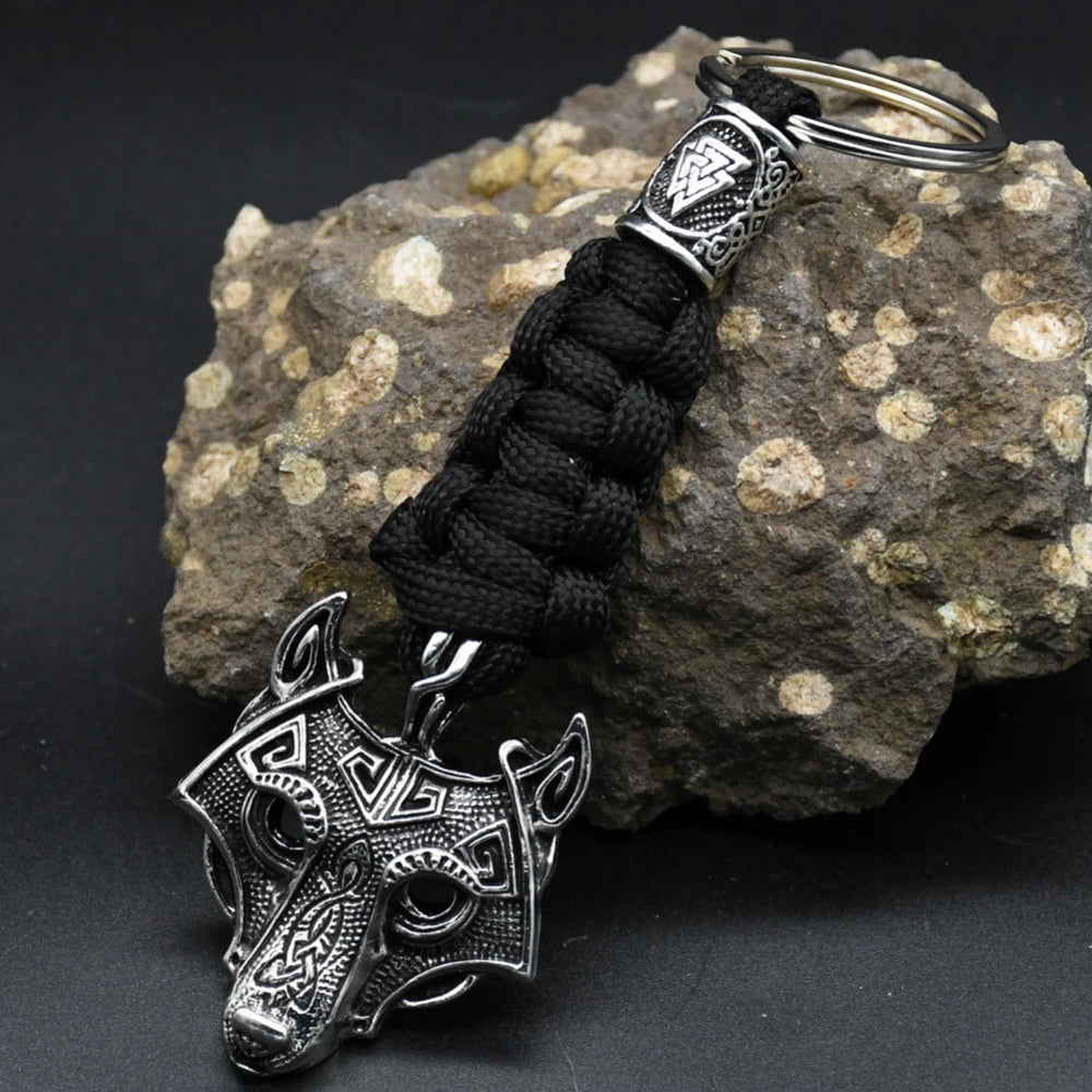 Nordic Wolf Head Keychain Rope Lanyard Vikings – Vikings of Valhalla US